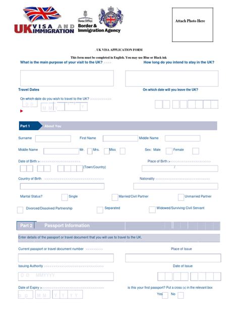 Uk Visa Application Form1 Pdf Travel Visa Information
