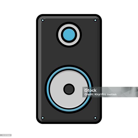 흰색 배경에 격리 된 간단한 현대 디지털 큰 큰 음악 스피커의 검은 색 평면 아이콘의 벡터 그림입니다 개념 컴퓨터 디지털 기술 0명에 대한 스톡 벡터 아트 및 기타 이미지