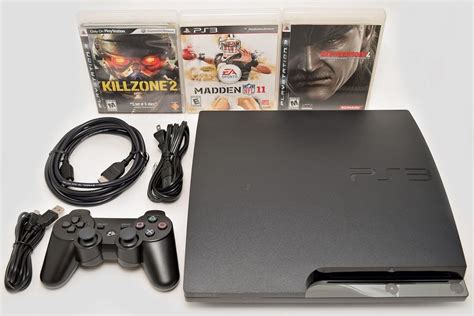 Amazon Com Sony Playstation 3 Slim 320gb Game Console System PS3 Bundle With 3 Games Madden