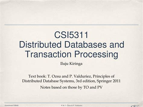 Ppt Csi5311 Distributed Databases And Transaction Processing