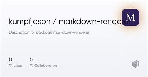 Kumpfjasonmarkdown Renderer Description For Package Markdown Renderer