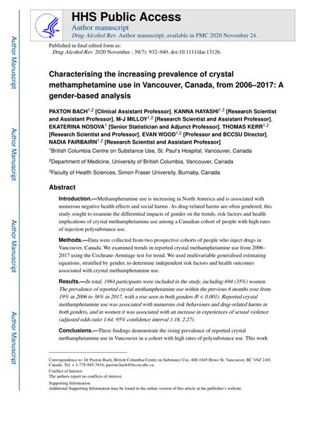 Pdf Characterising The Increasing Prevalence Of Crystal