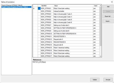 Import Export Of The Translation Table
