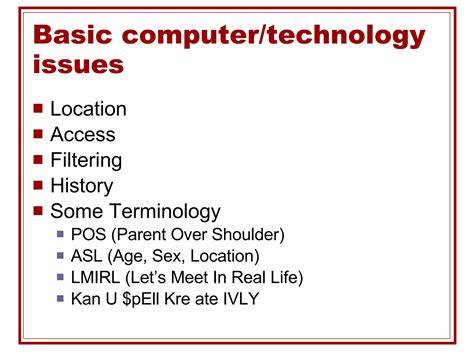 Internet Safety For Parents PPT