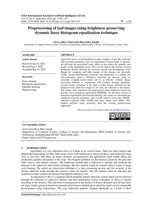 pdf preprocessing of leaf images using brightness preserving dynamic fuzzy histogram