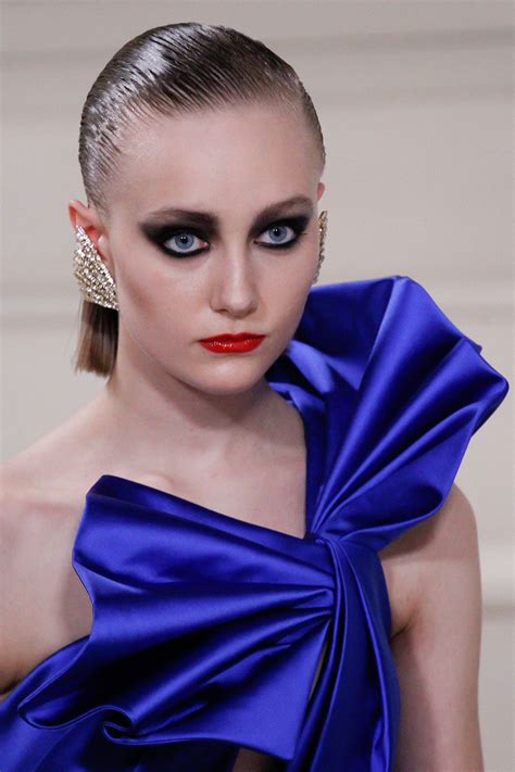 Saint Laurent Fall 2016 Ready To Wear Fashion Show Wet Look Hair Slick Hairstyles Side Part