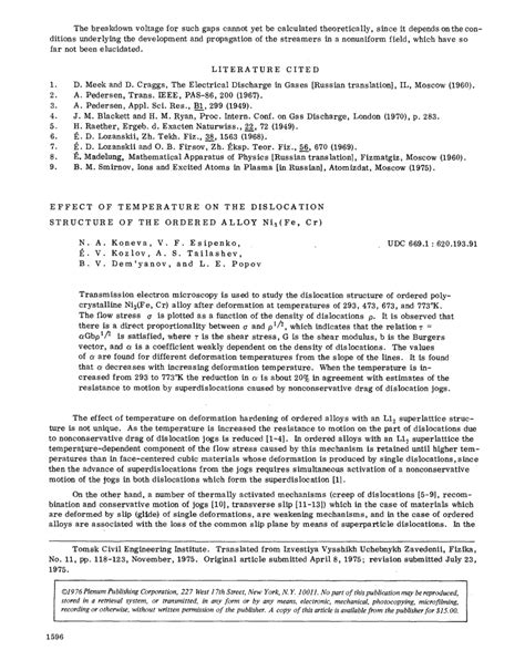 Pdf Effect Of Temperature On The Dislocation Structure Of The Ordered Alloy Ni3 Fe Cr