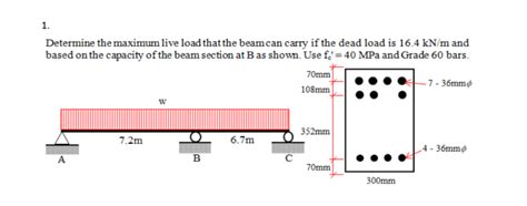 Solved Determine The Maximum Live Load That The Beam Can Chegg Com