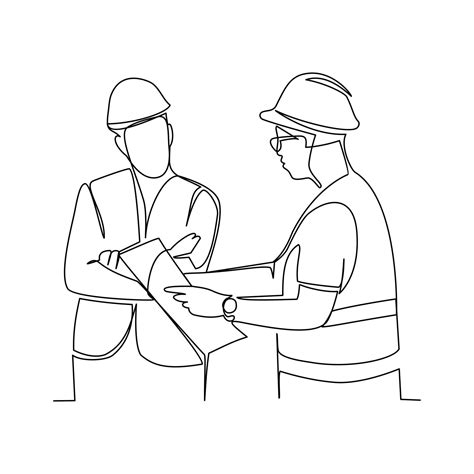 Engineers Vector Illustration Drawn In Line Art Style 21039476 Vector Art At Vecteezy