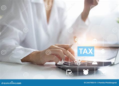 Tax Payment Concept Business People Calculating Tax Forms Government