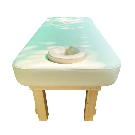 Pinewood Massage Bed With A Face Hole On The Mattress And Shelf Tmt11