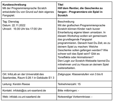 Infolab Saar Schülerlabor Informatik An Der Universität Des Saarlandes