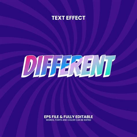 Premium Vector Text Effect Vector Gradient Colorfull Different Typography
