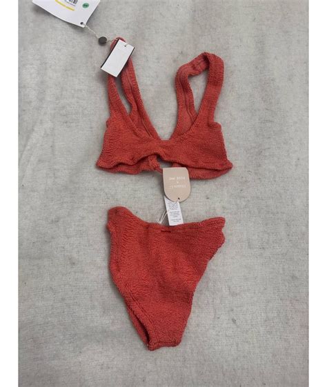 Hunza G Коралловый полиэстеровый купальник для женщин купить в интернет магазине с доставкой