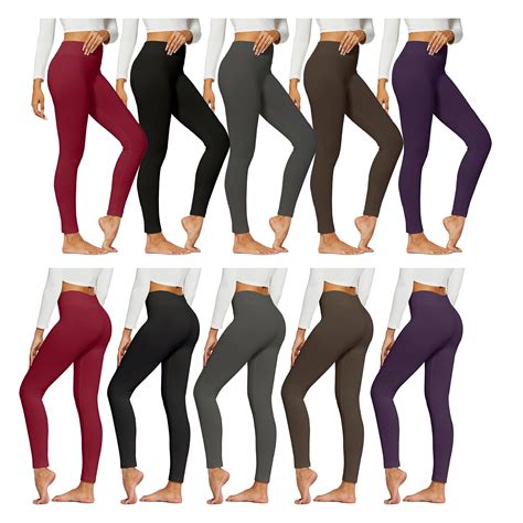 2 Pack Womens Cozy Comfy Fleece Lined Leggings Stretch Fit For