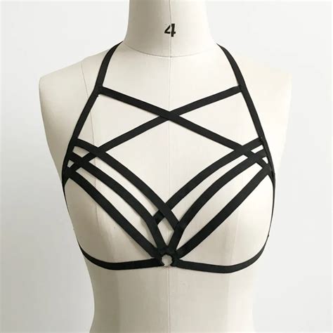 Feitong 2017 Sexy Women Hollow Elastic Strappy Bra Cross Halter Bandage