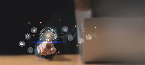 Cloud Computing Shown In Hand Cloud Technology Data Storage Data Transfer Network And Internet