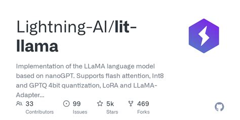 GitHub Lightning AI Lit Llama Implementation Of The LLaMA Language