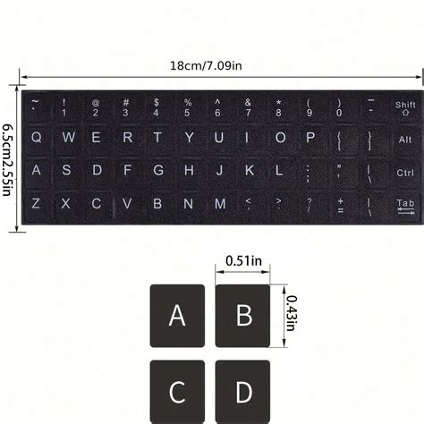 1pcs English Keyboard Stickers Universal Keyboard Letters Replacement Sticker White Font On