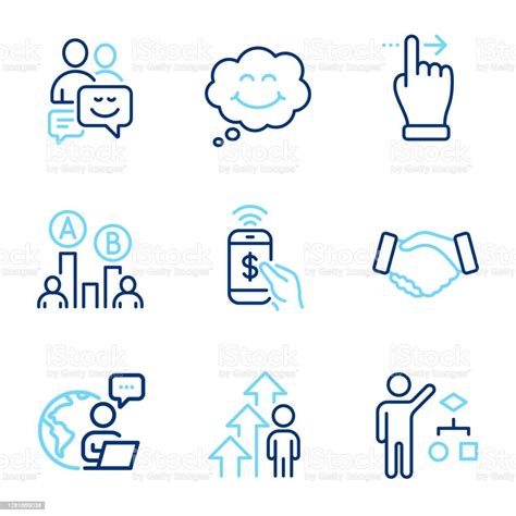 People Icons Set Included Icon As Handshake Smile Algorithm Signs Vector Stock Illustration