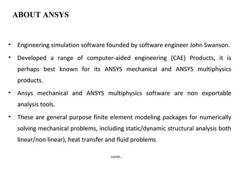 FEA Using Ansys PPT Physics Science