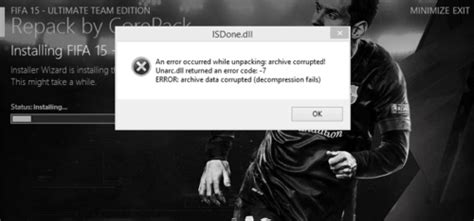 ISDone Dll Error Unarc Dll Returned Error Code On Windows