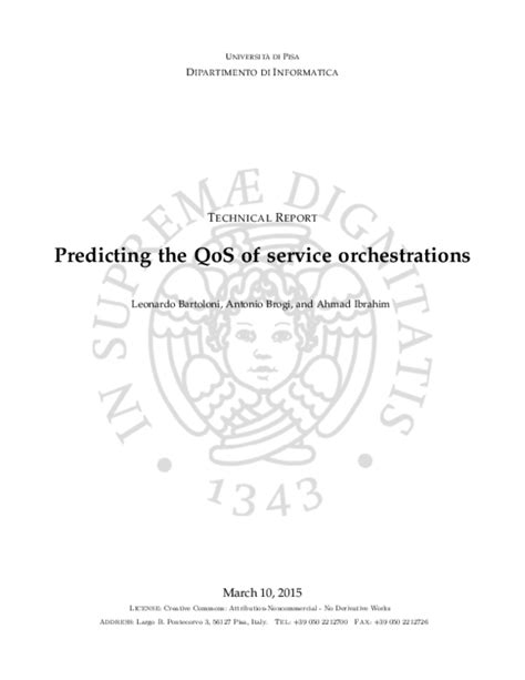 Pdf Predicting The Qos Of Service Orchestrations