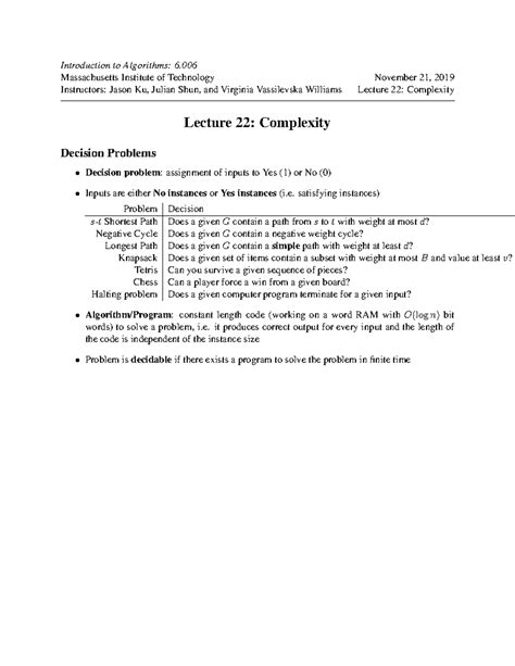 L20 Lecturer Jason Ku Introduction To Algorithms 6 Massachusetts
