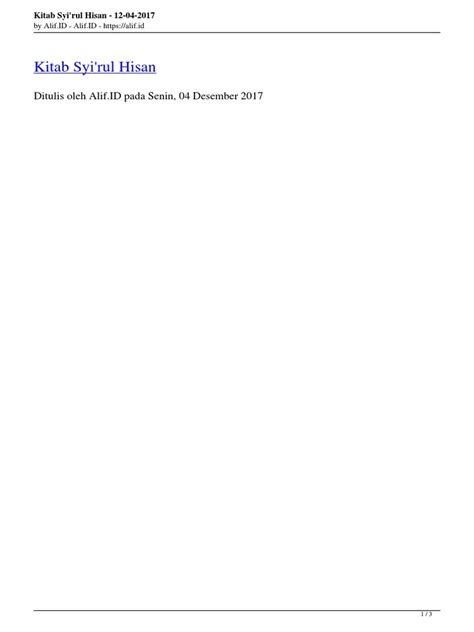 Kitab Syirul Hisan Pdf