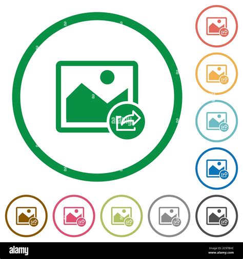 Export Image Flat Color Icons In Round Outlines On White Background Stock Vector Image Art Alamy