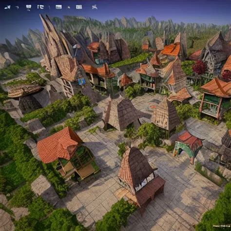 Vexel Map Of A Fantasy World Town Terrain Stable Diffusion Openart