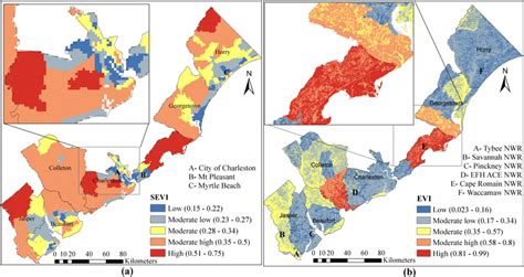 A Socio Economic Vulnerability And B Ecological Vulnerability Of Sc