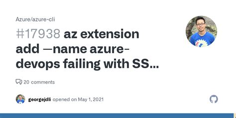 Az Extension Add Name Azure Devops Failing With Ssl Error · Issue