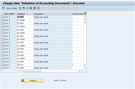 OB SAP Tcode C FI Maintain Table T D