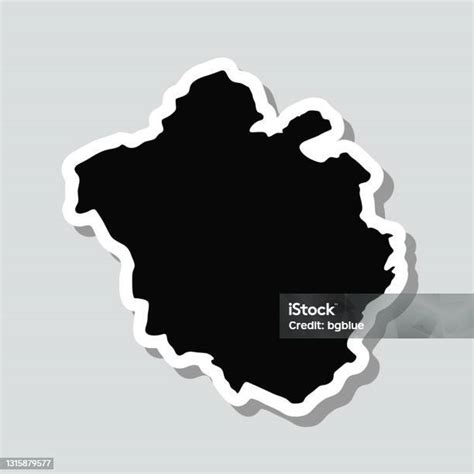 회색 배경에 찬디가르지도 스티커 3차원 형태에 대한 스톡 벡터 아트 및 기타 이미지 3차원 형태 검은색 곡선 Istock