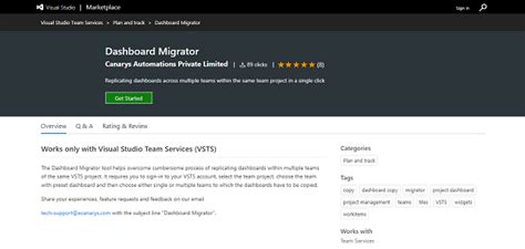 Vsts Copy Dashboard Tool Canarys