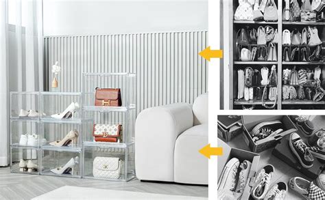 Attelite Clear Acrylic Display Case Display Storage Box Countertop With Magnetic