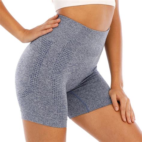 Cheap Seamless Gym Shorts Womens Workout Shorts High Waist Spandex