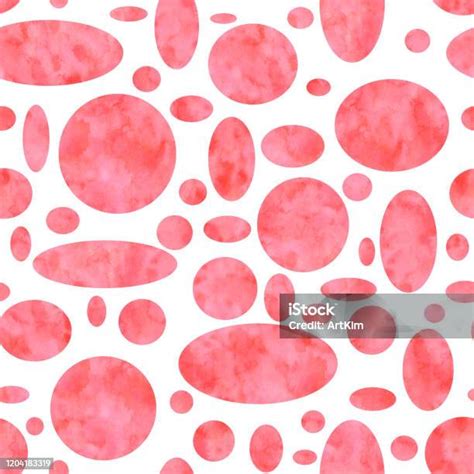 기하학적 산호 수채화 원과 튀김 방울추상적 배경을 타원 매끄러운 패턴 흰색 배경에 격리 0명에 대한 스톡 벡터 아트 및 기타 이미지 Istock
