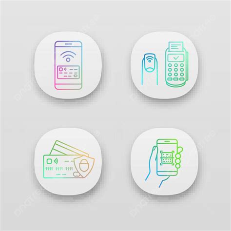 Nfc Payment App Icons Set Field Cashless Nfc Vector Field Cashless Nfc Png And Vector With