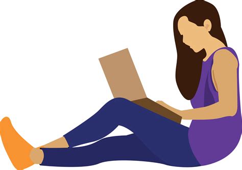 Girl Browsing Internet With Laptop Flat Vector 13154750 Vector Art At Vecteezy