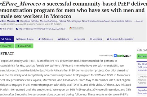 Prepare Morocco A Successful Community Based Prep Delivery
