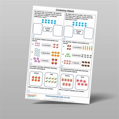 Year Comparing Objects Reasoning And Problem Solving Resource Classroom Secrets