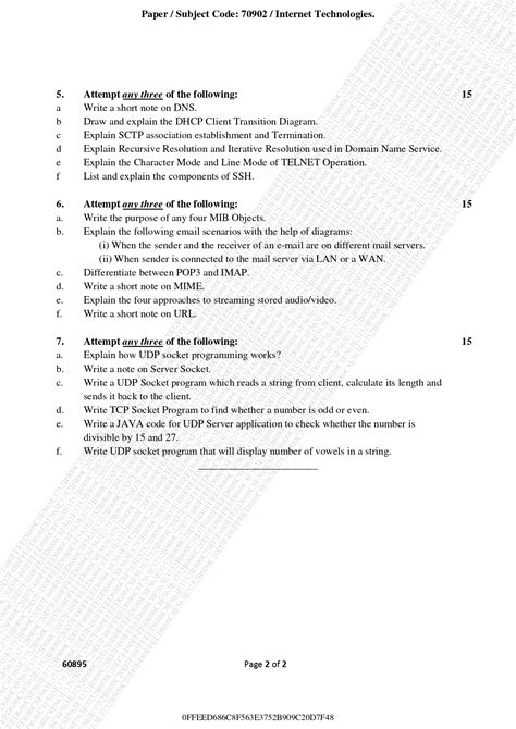 University Of Mumbai T Y B Sc I T Sem VI Internet Technologies Revised Old Question Papers