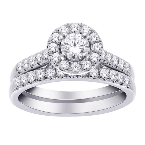 14k White Gold 100 Ctw Diamond Bridal Set Paramount Jewelers