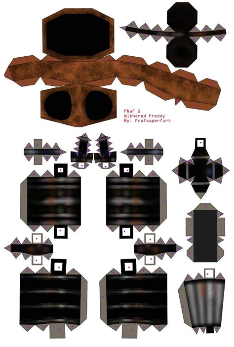 Whithered Freddy Papercraft Bordados Computarizados Minecraft Para