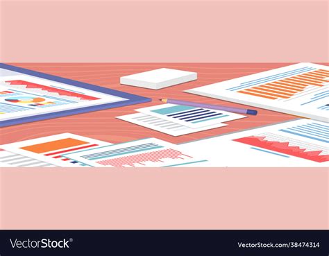 Analyze Statistical Indicators Business Data Vector Image