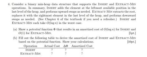 Solved 4 Consider A Binary Min Heap Data Structure That