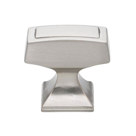 Gliderite 1 18 In Satin Nickel Deco Rectangle Cabinet Knobs 10 Pack