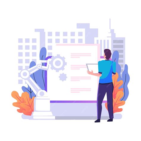 Premium Vector Open Automation Architecture Flat Style Illustration Design